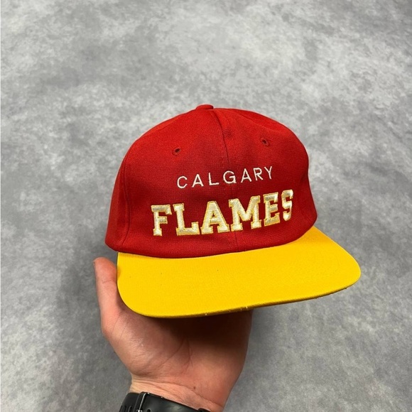 NHL | Accessories | Calgary Flames Red And Yellow Cap | Poshmark